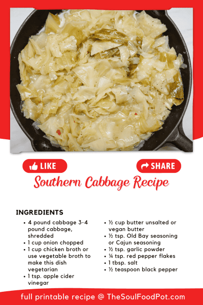 Best Southern Cabbage Recipe With Soul Food Flavor - The Soul Food Pot