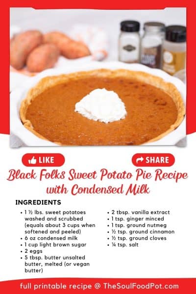 Black Folks Sweet Potato Pie Recipe With Condensed Milk - The Soul Food Pot